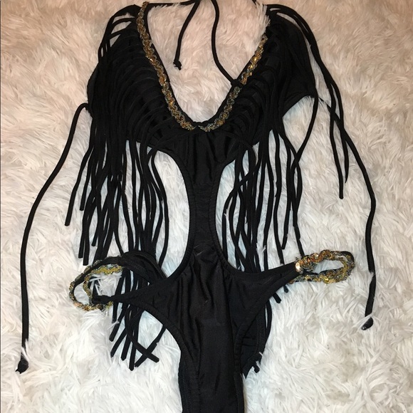 capristan | Swim | Sexy And Playful Capristan Black Fringe Monokini ...